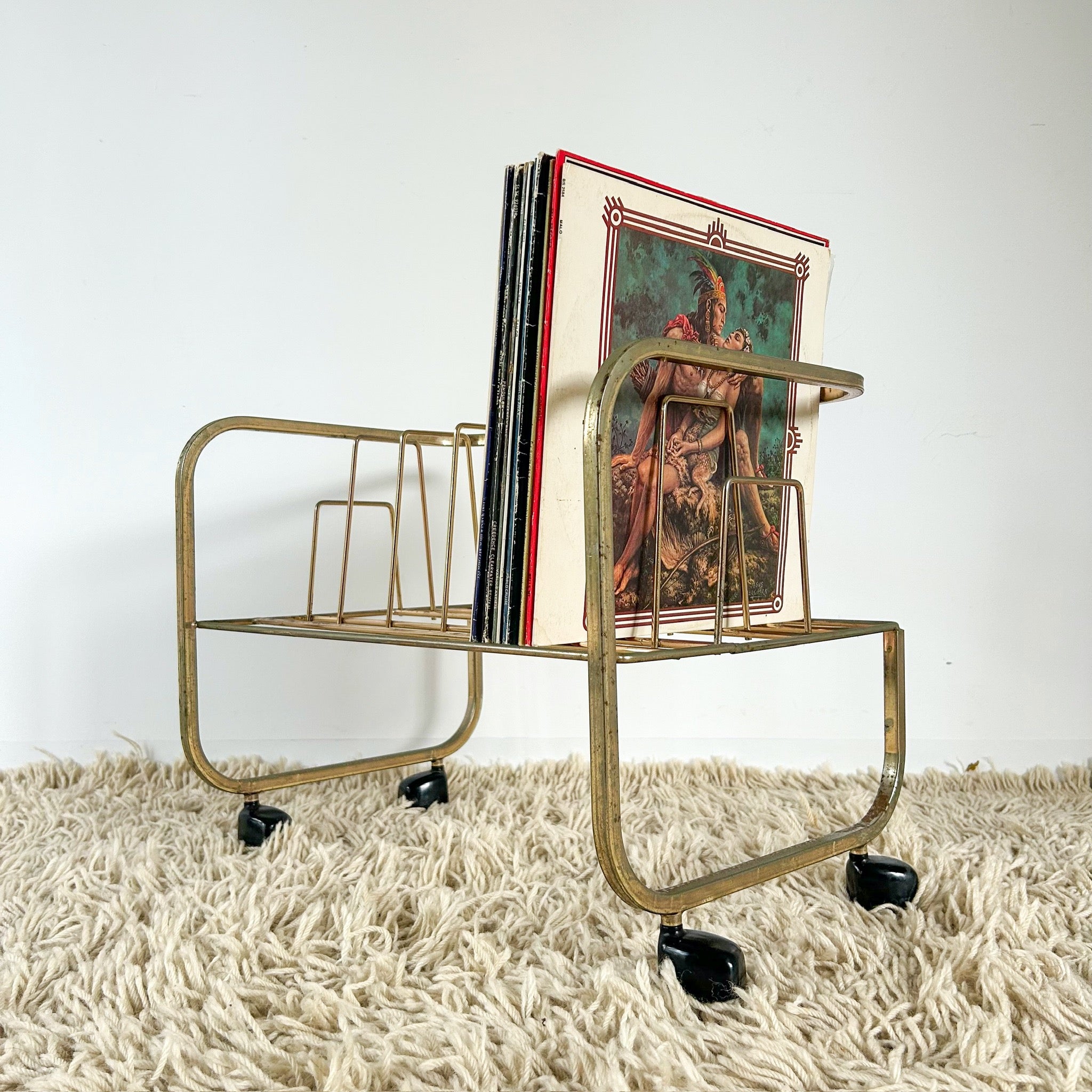 BRASS VINYL RECORD RACK