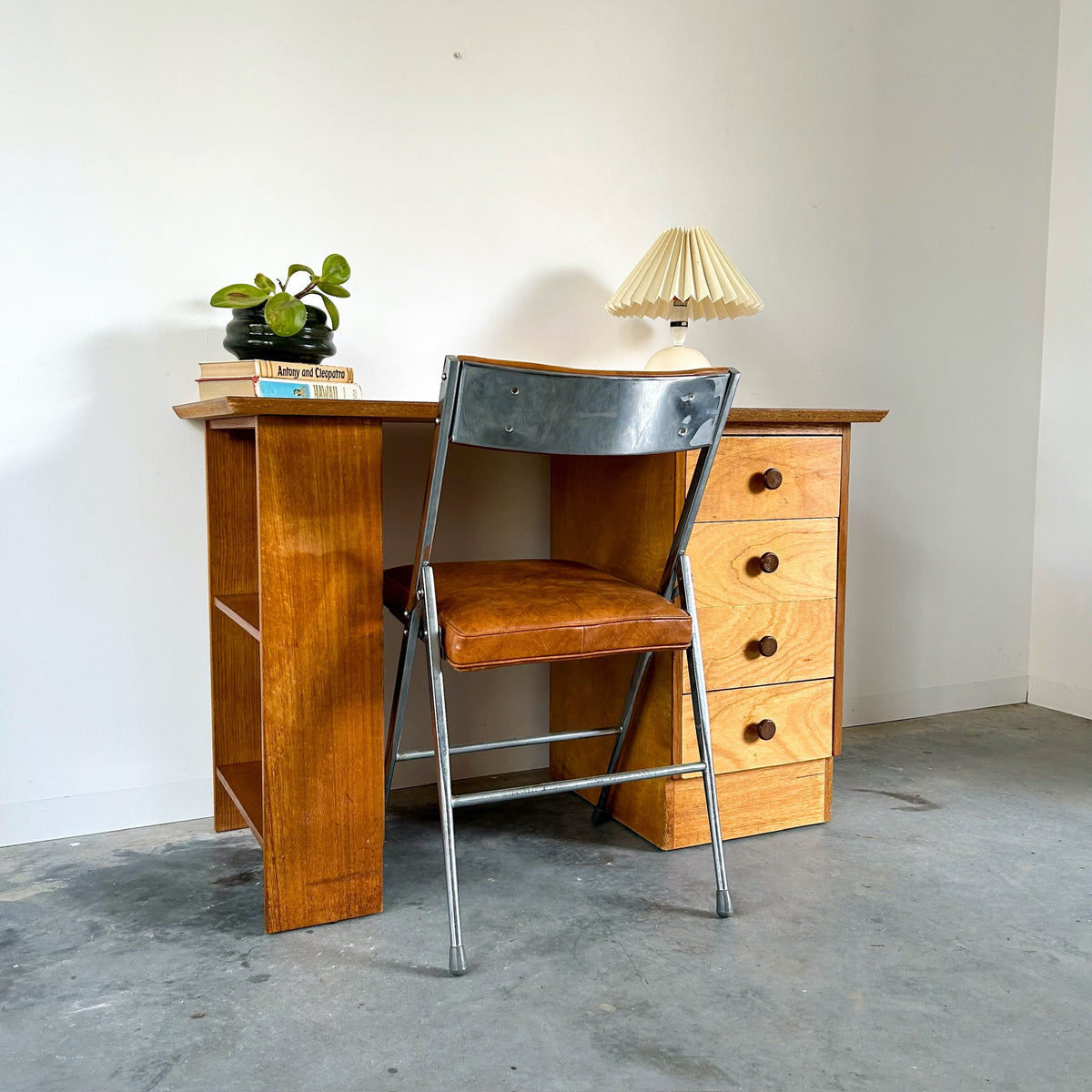 DESK WITH DRAWERS & SHELVES