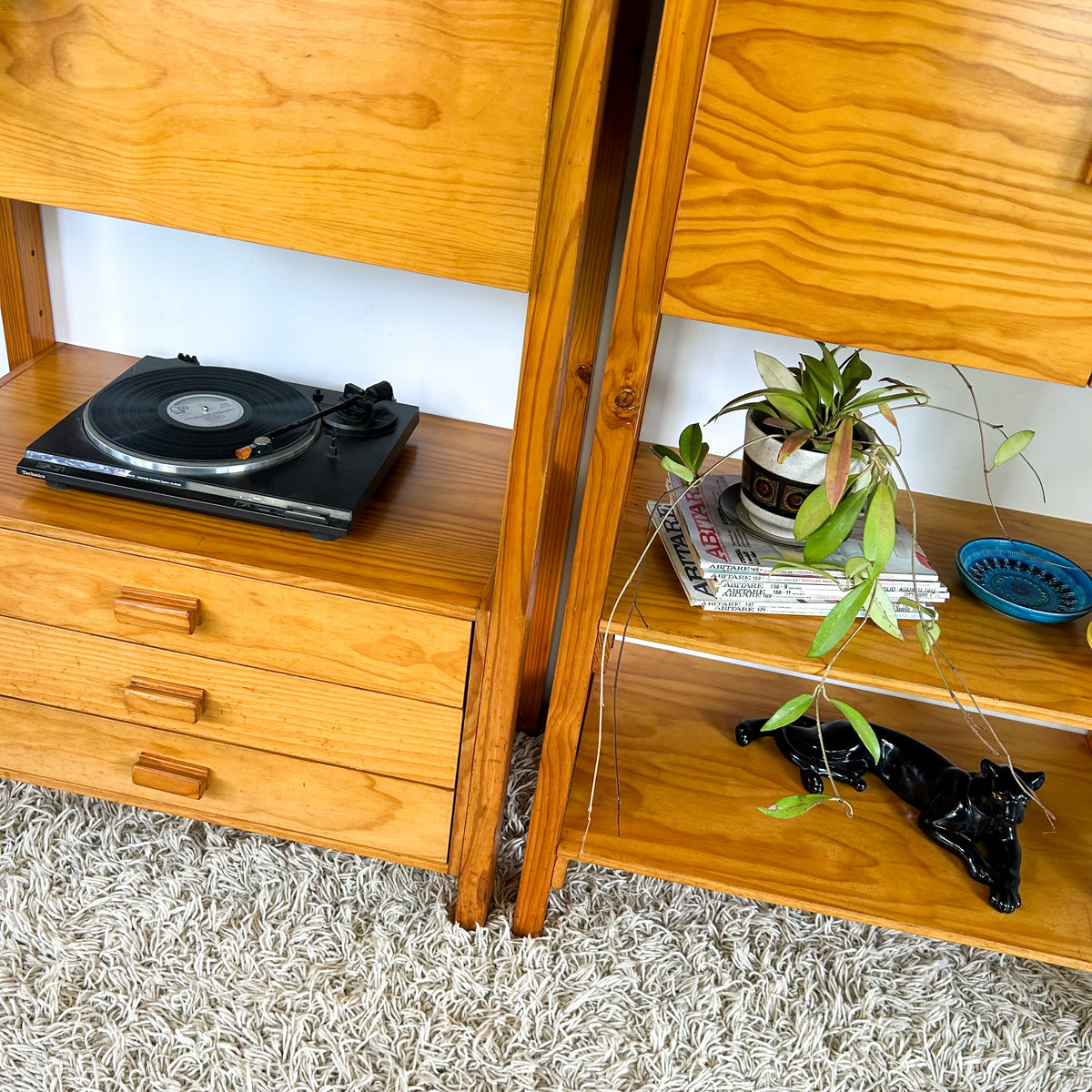 CHUNKY PINE SHELVING UNITS