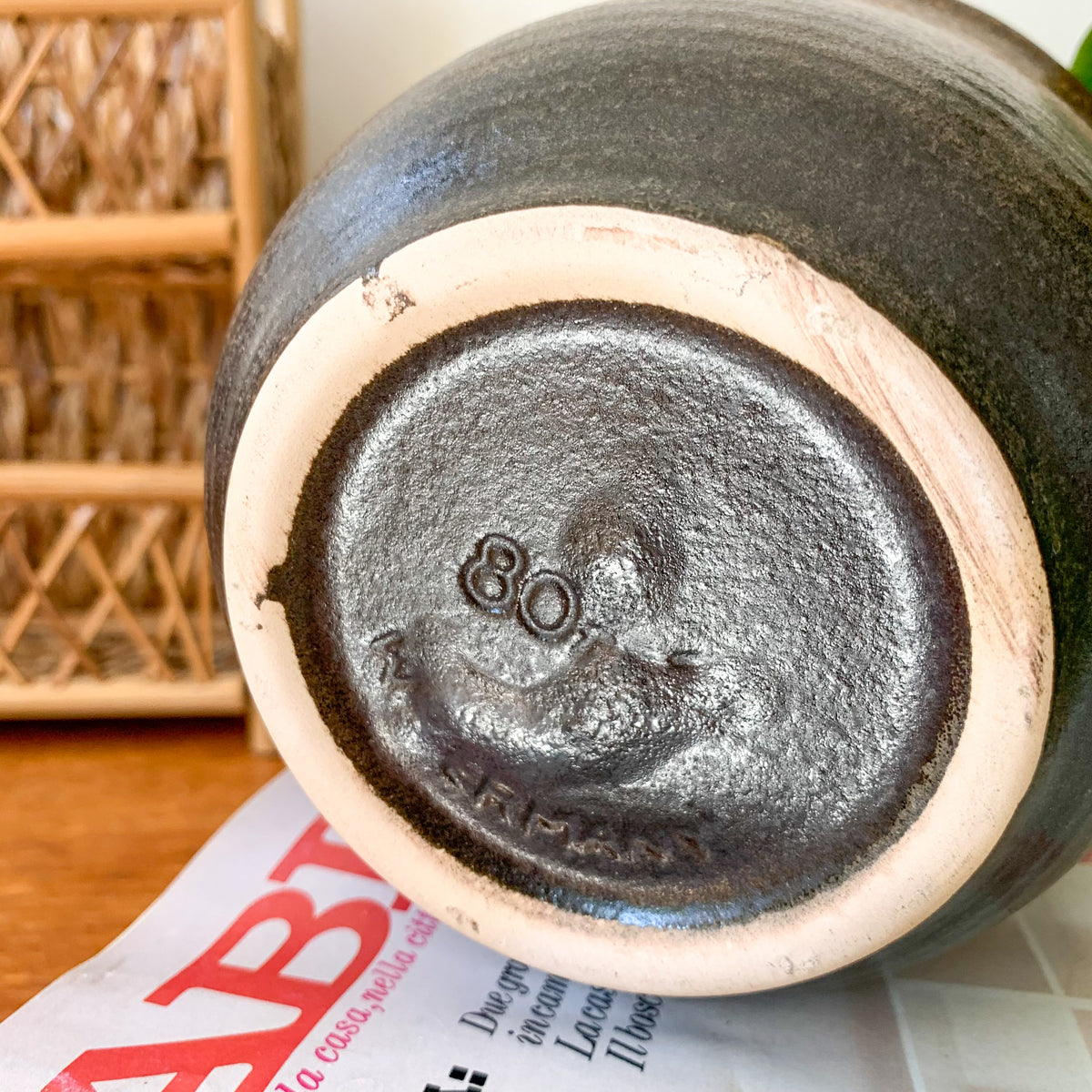 WEST GERMAN CERAMIC PLANTER POT