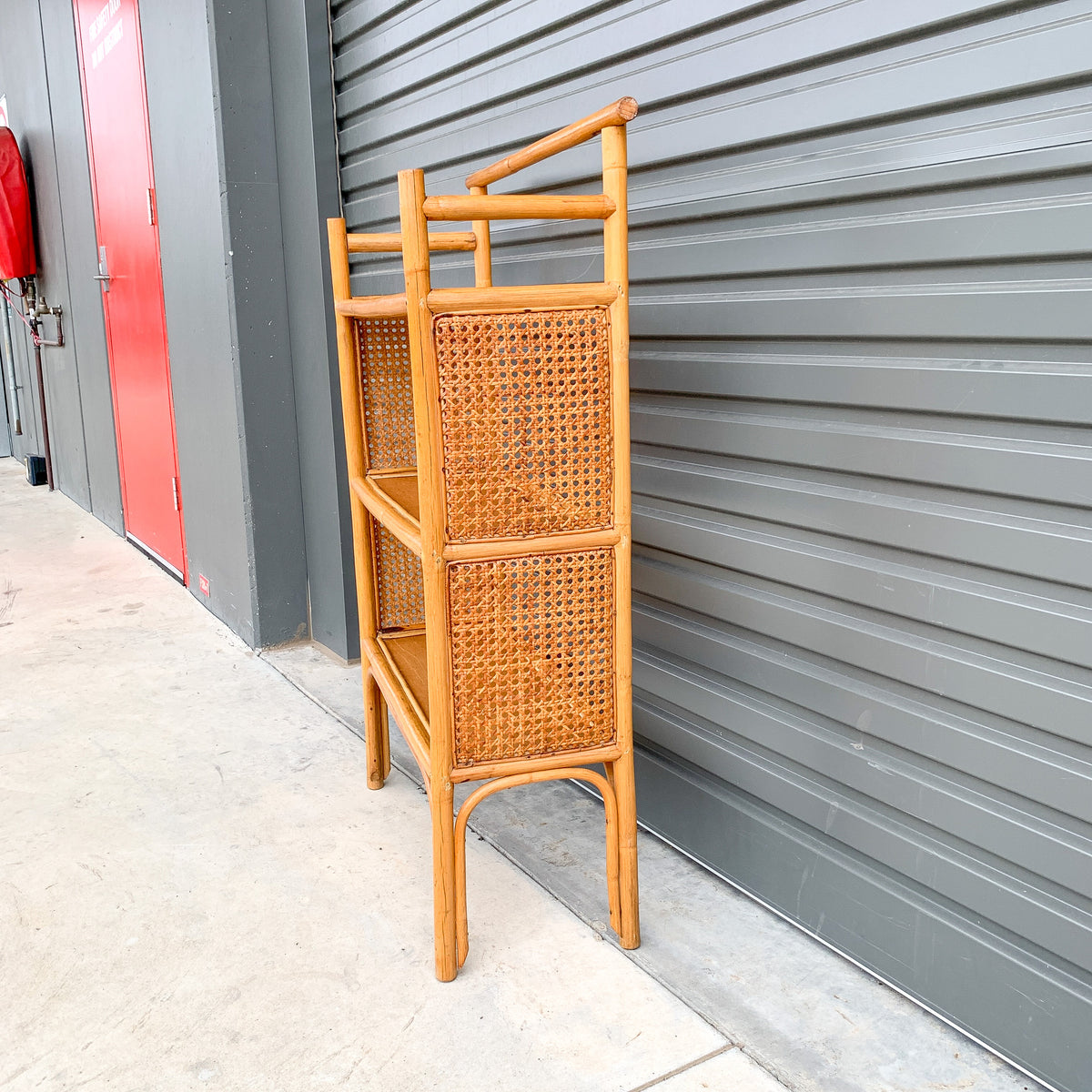 CANE WEBBING SHELVES