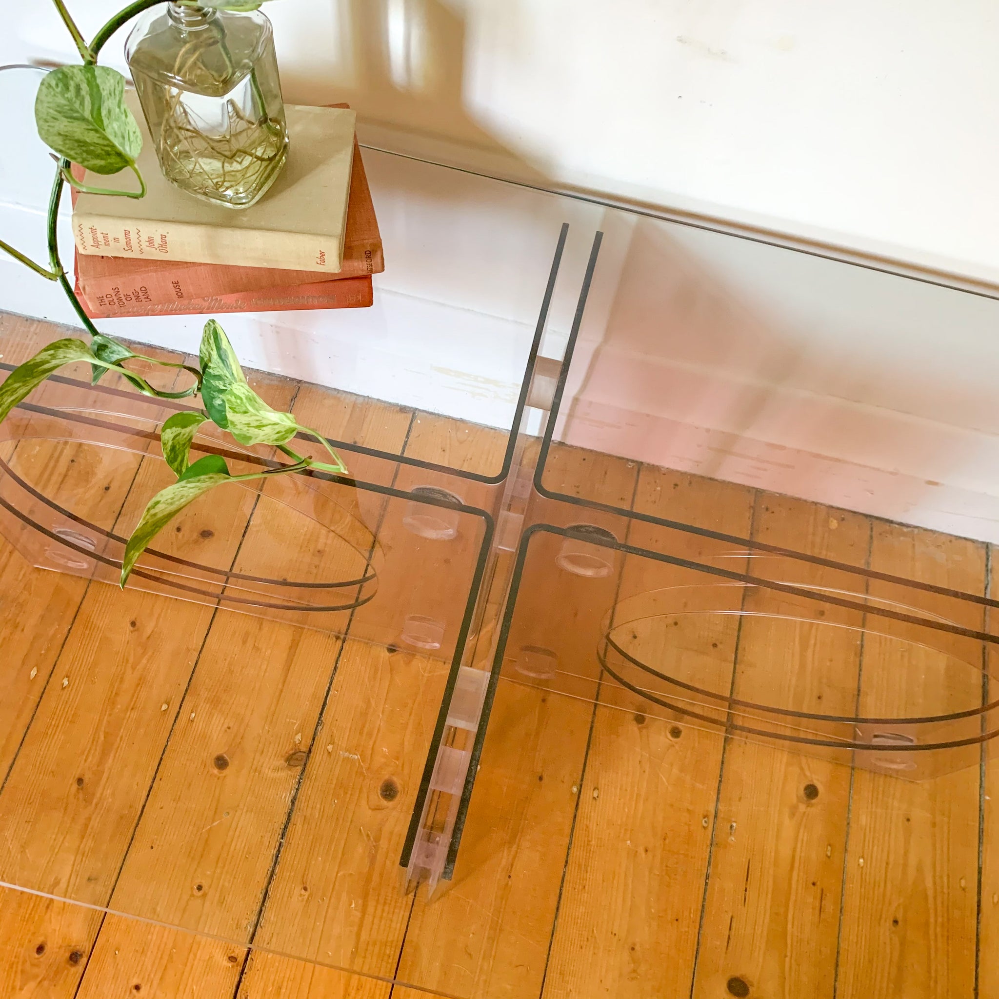 BLUSH PINK PERSPEX COFFEE TABLE