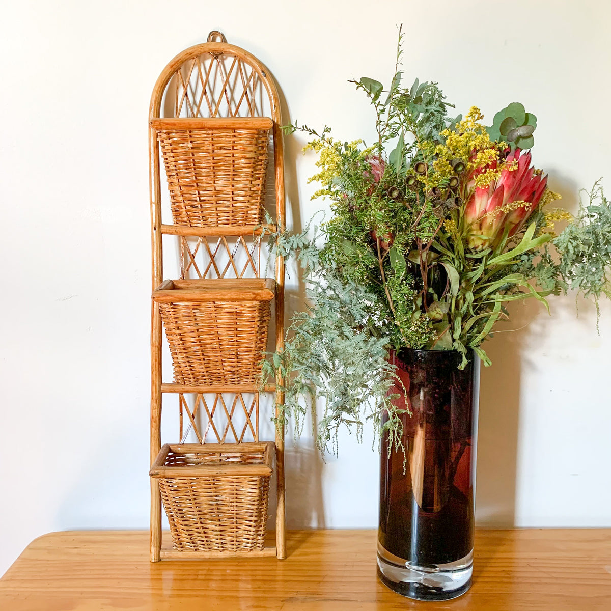 RATTAN HANGING LETTER RACK