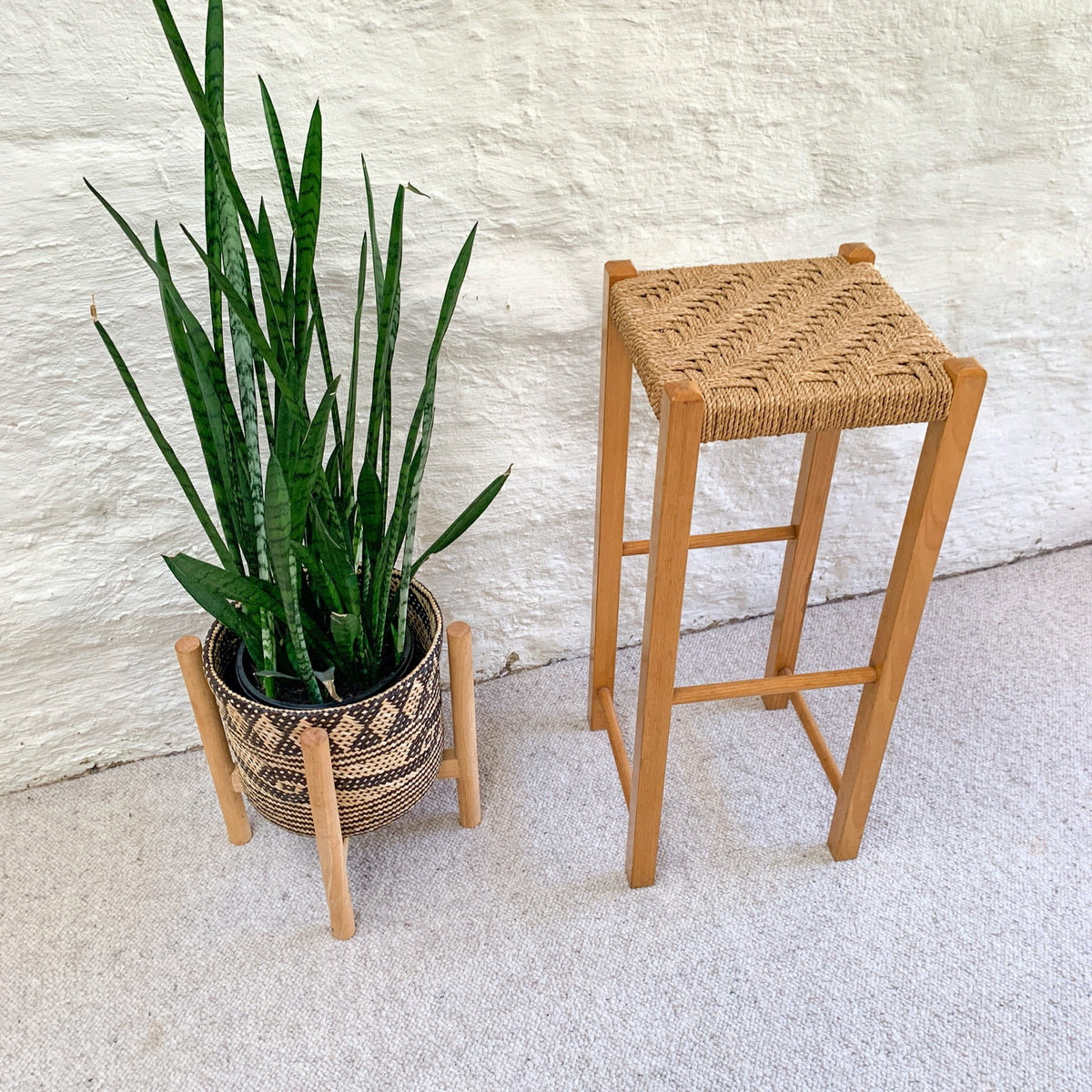 TALL WOVEN STOOL